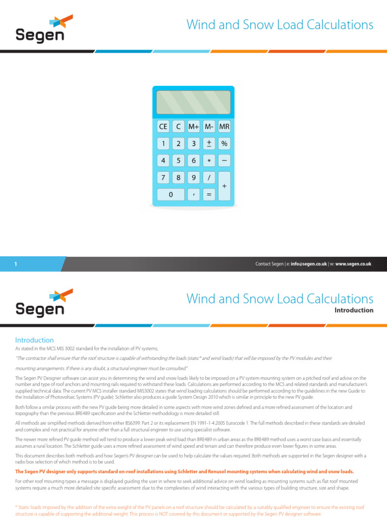 Winds Now Loading Calculations Id Jul 16 | PDF | Snow | Wound