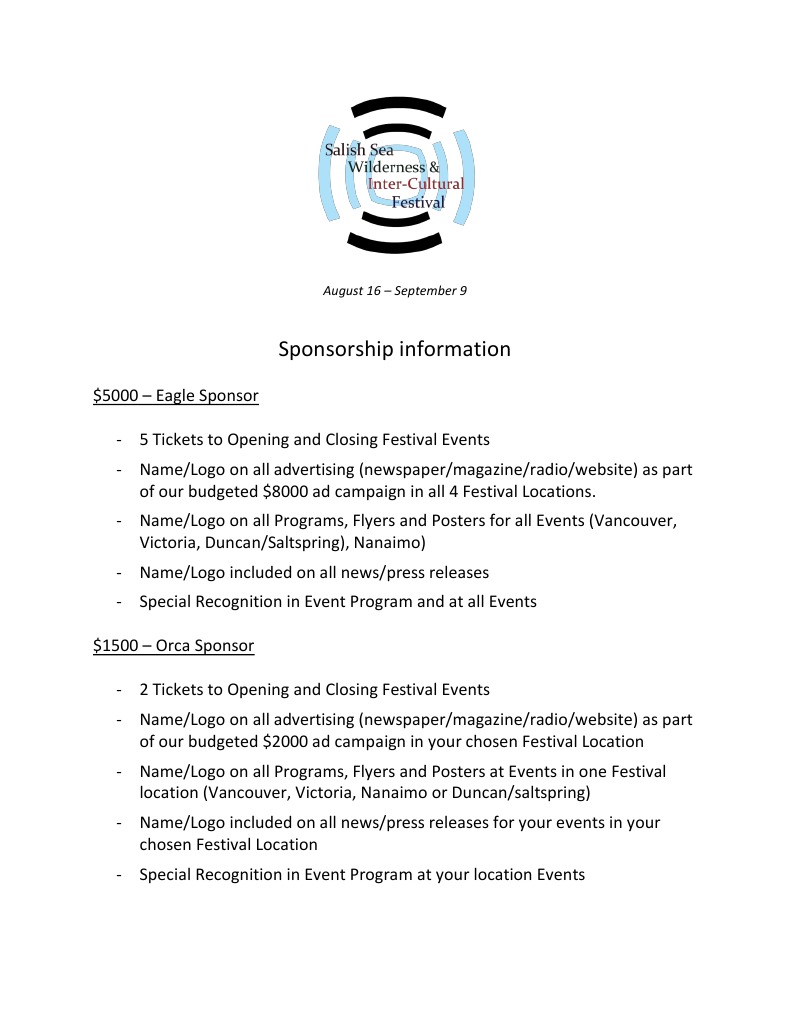 Sponsorship Information New | PDF | Victoria, British Columbia ...