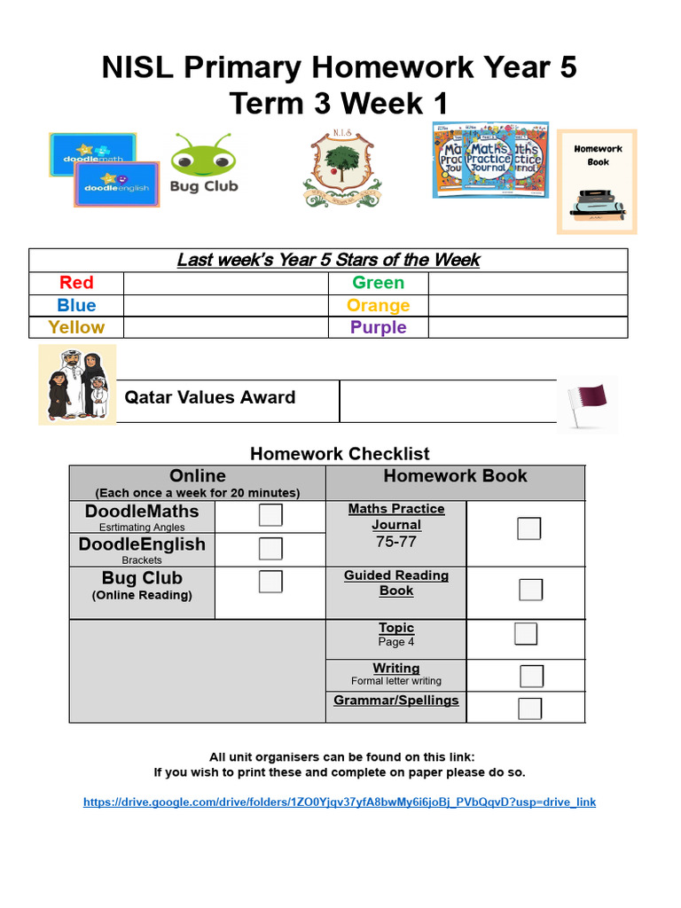 NISL Primary Homework Week 1.Docx | PDF