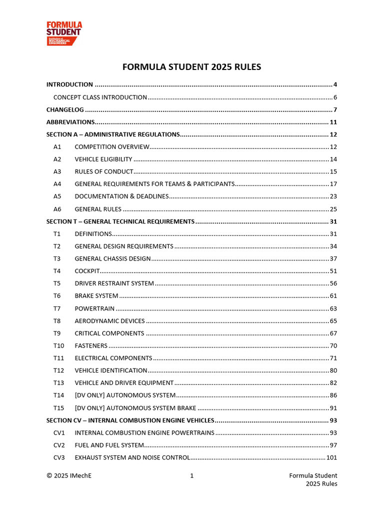 Fsuk 2025 Rules v1 1 | PDF | Motorsport | Vehicles