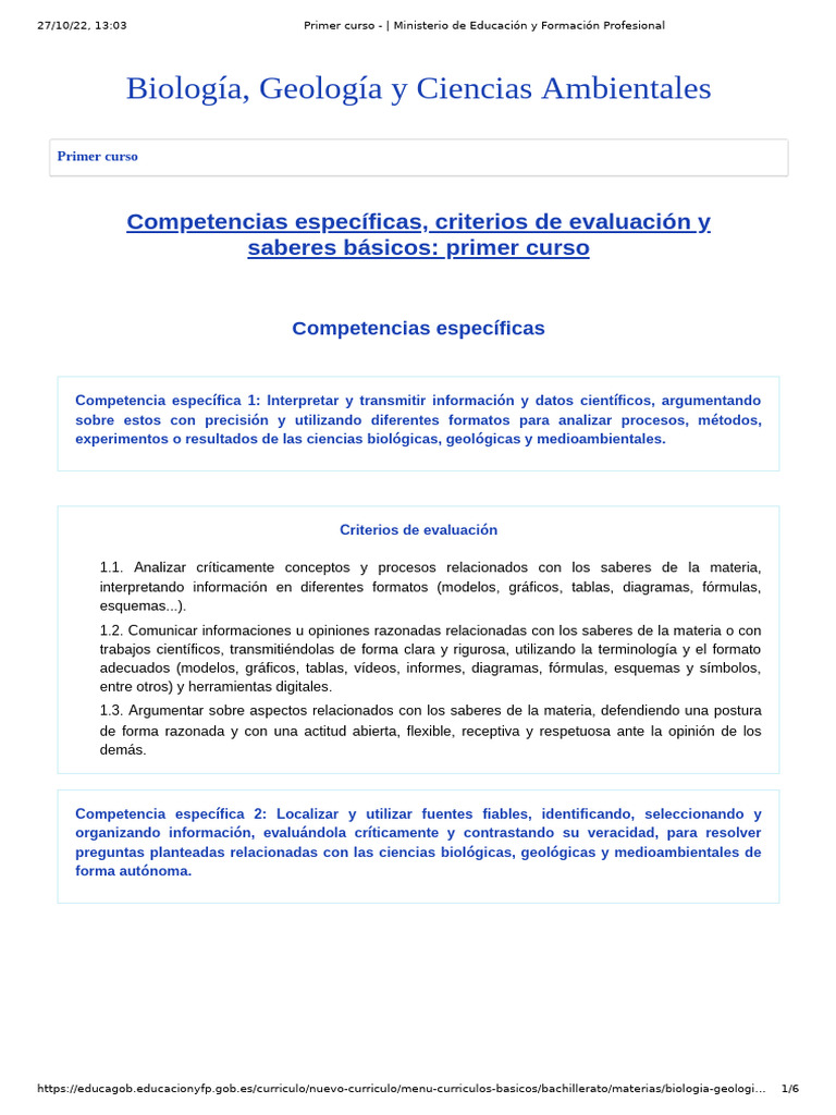 1º Biología, Geología y Ciencias Ambientales - Primer Curso | PDF | Sustentabilidad | Geología