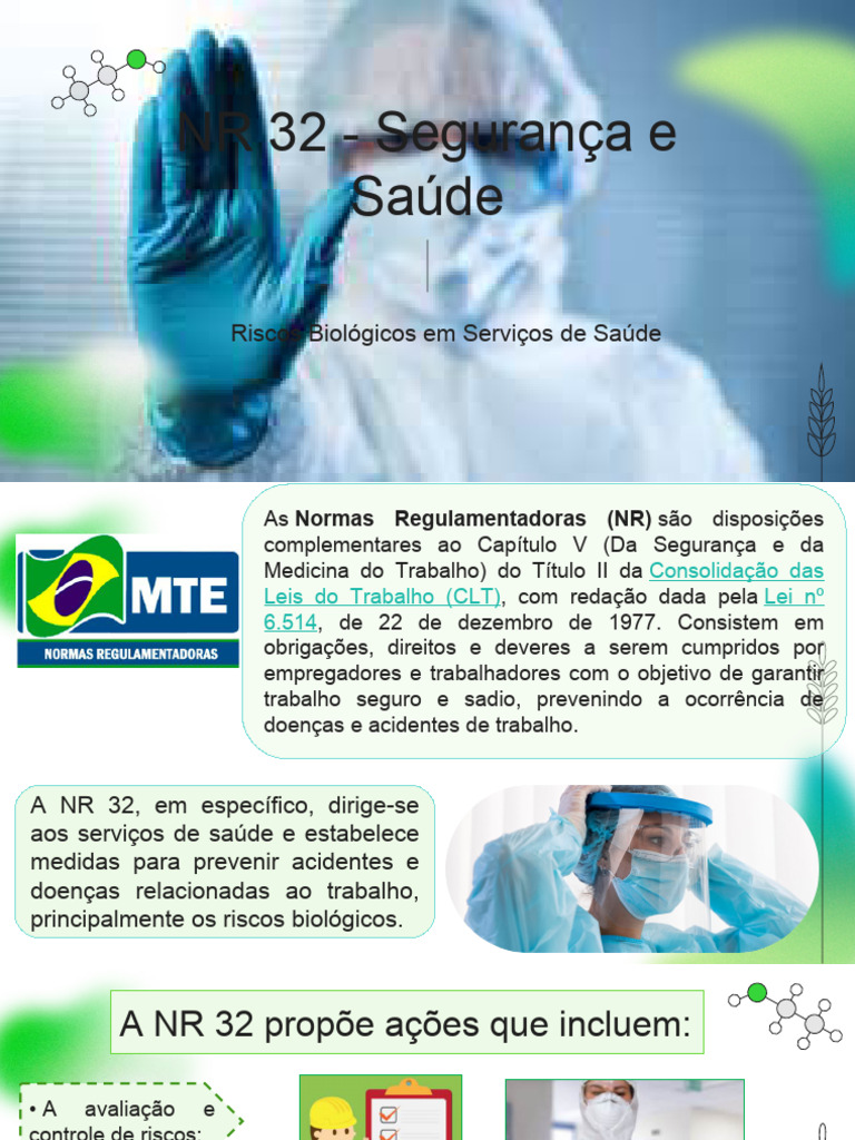 NR 32 - Segurança e Saúde Compactado | PDF | Especialidades médicas