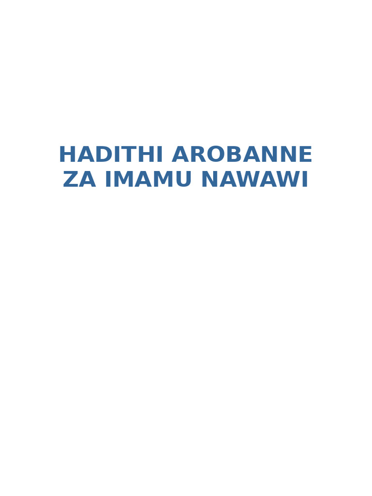 Hadithi 40 za Imam Nawawi | PDF
