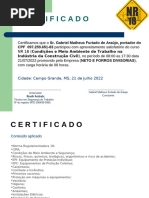 Modelo Certificado NR - 18 | PDF