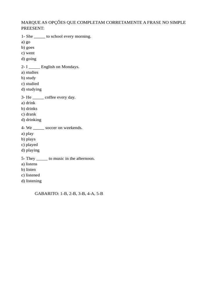 Simulado 1 Ano | PDF