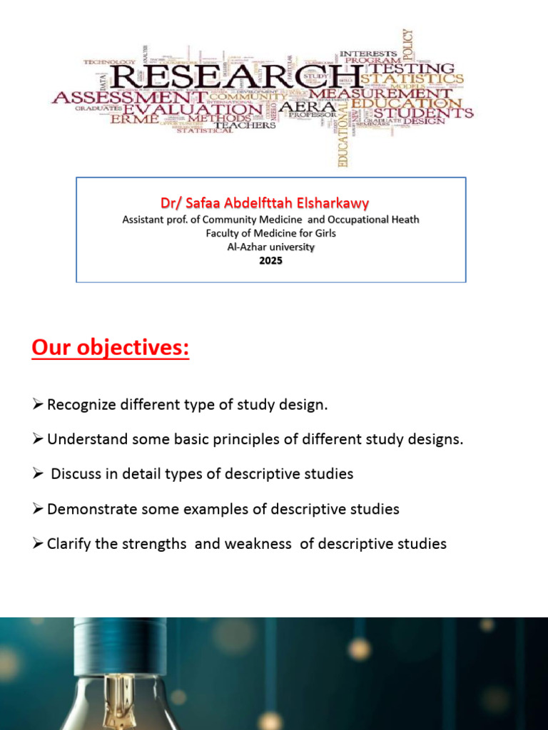 2-Descriptive Studies DR - Safaa 2025 | PDF | Risk | Causality