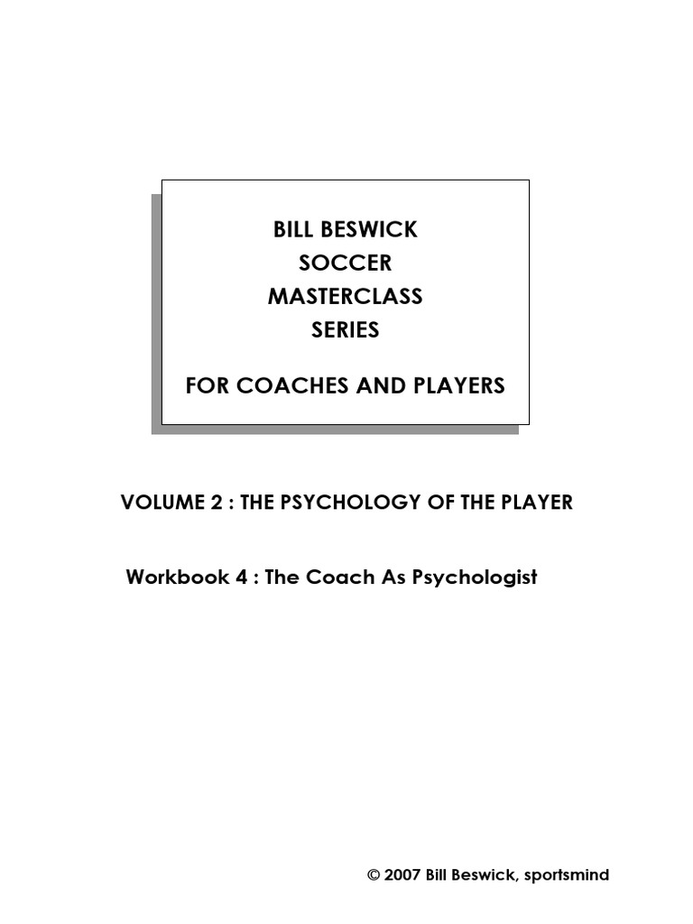 Bell Beswick - Vol2 WB4 TheCoachAsPsychologist | PDF | Anxiety | Optimism