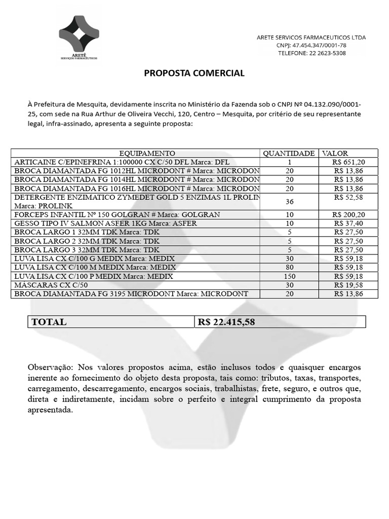 Proposta Arete | PDF