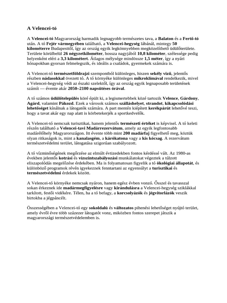 Velencei Tó | PDF