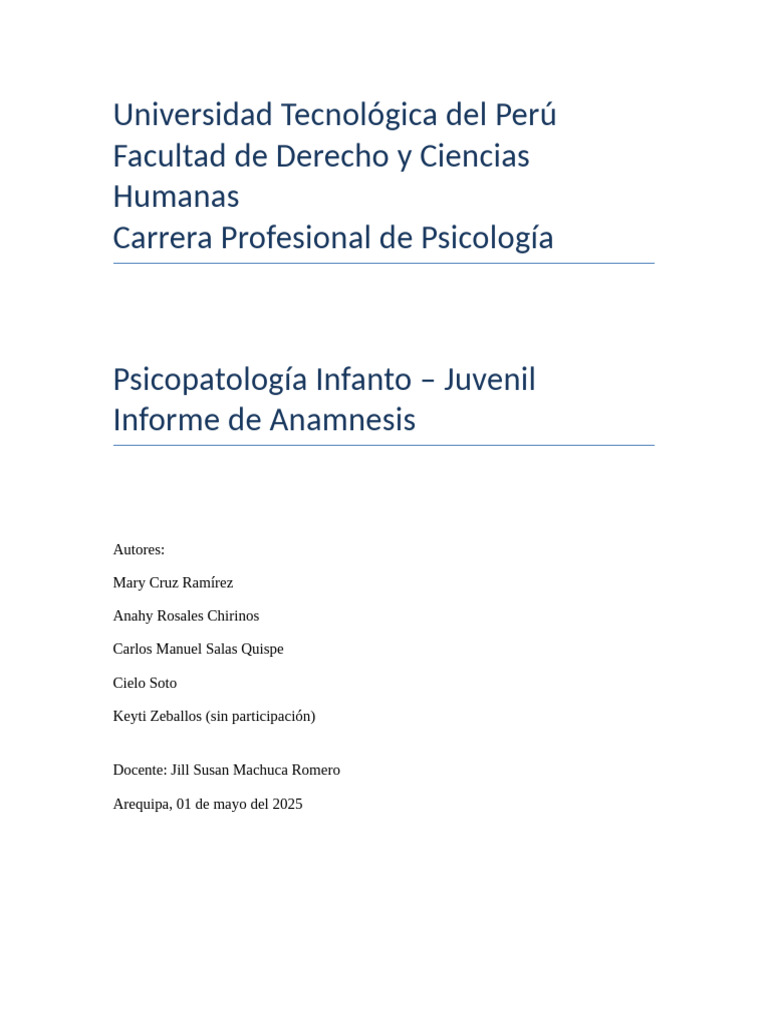 Informe Anamnesis BBP | PDF