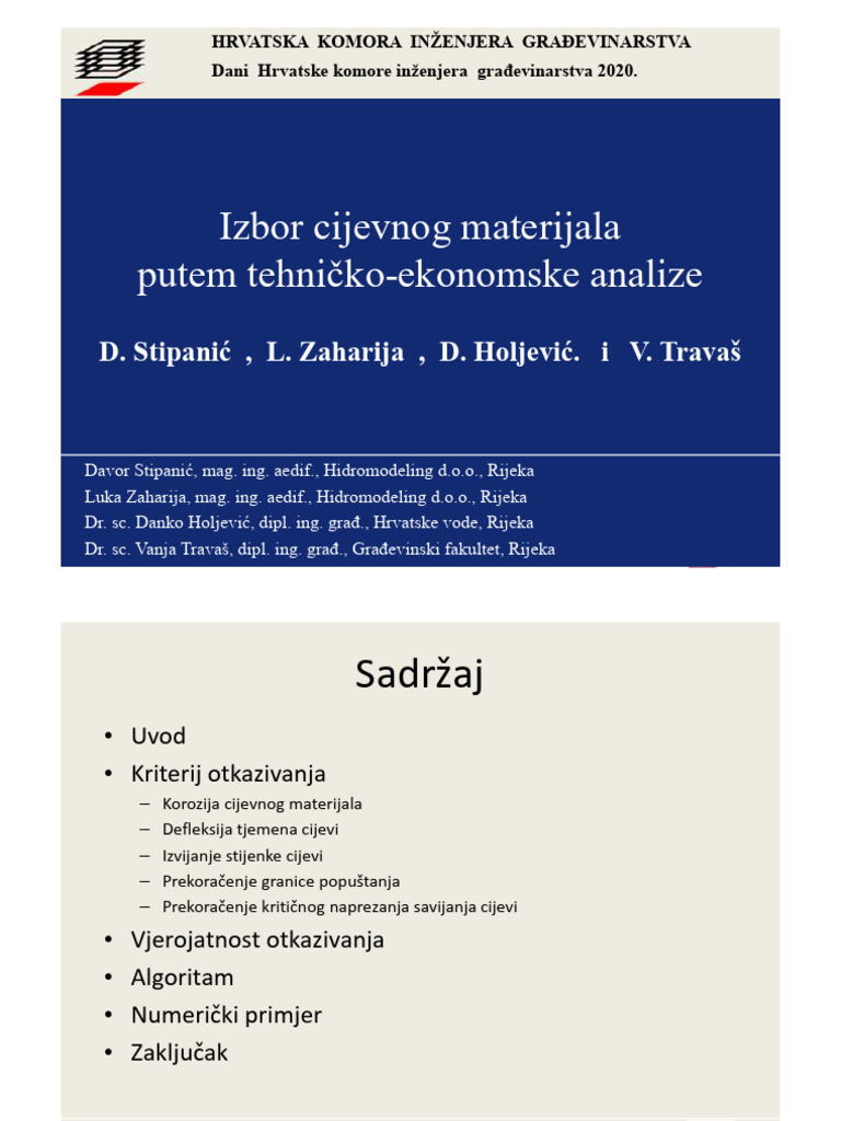Izbor Cijevnog Materijala Putem Tehnièko-Ekonomske Analize | PDF