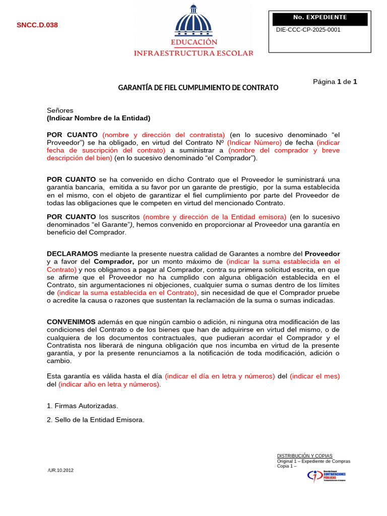 SNCC D038 Garantia GFC | PDF