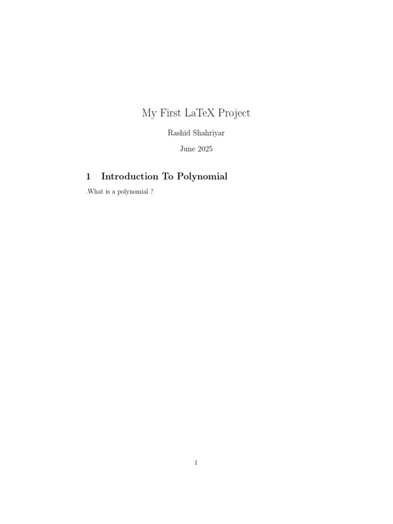 My First Latex Project | PDF