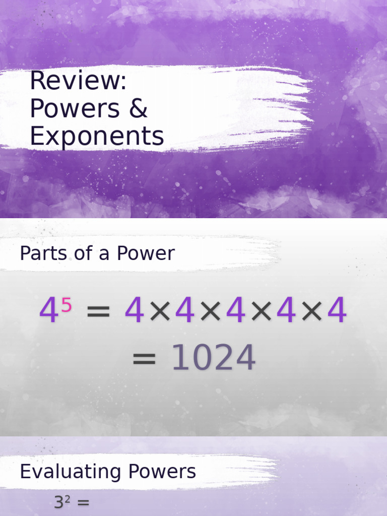 Review - Powers & Exponents | PDF