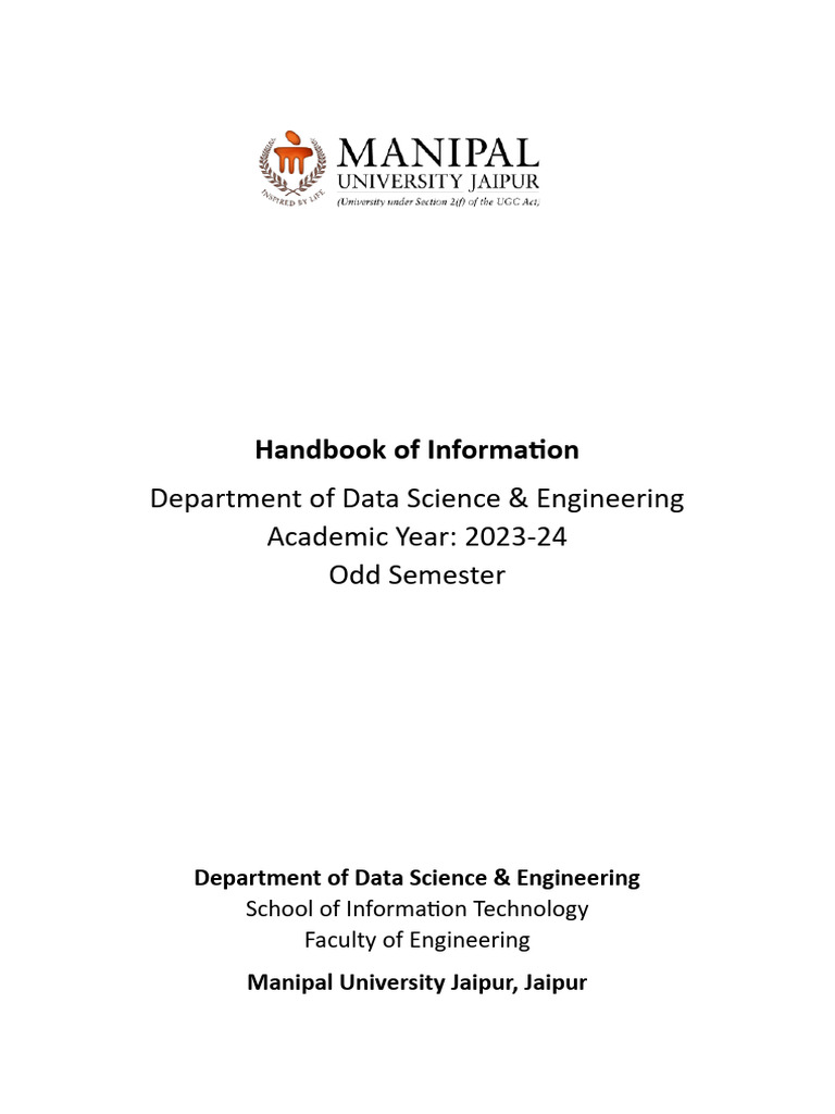 Handbook AY2023-24 Odd | PDF | Engineering | Knowledge
