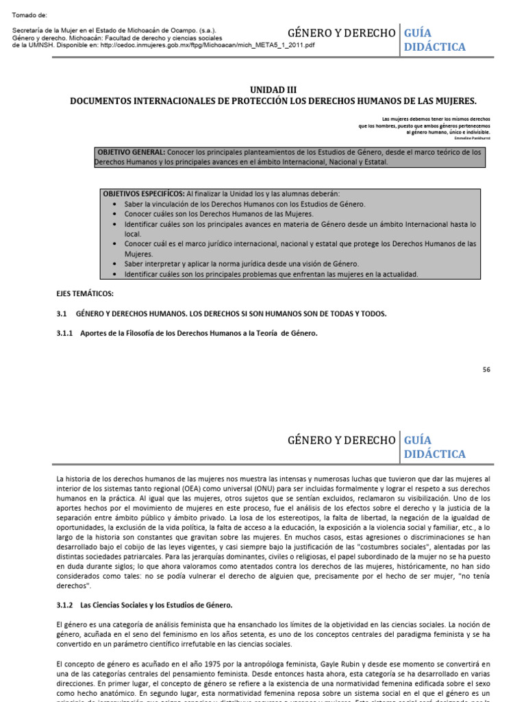 Docs Internacionales de Pccion de Los DDHH de Las Mujeres | PDF | Estudios de género | Igualdad ...