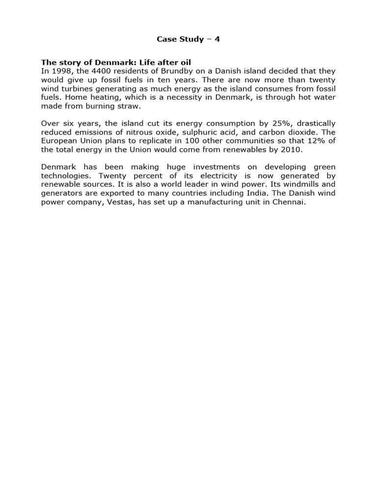 Denmark's Transition to Renewable Energy | PDF