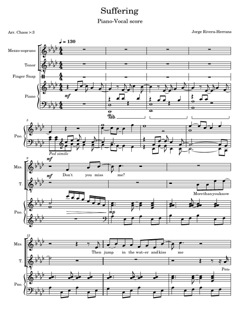 Suffering: Piano-Vocal Score | PDF