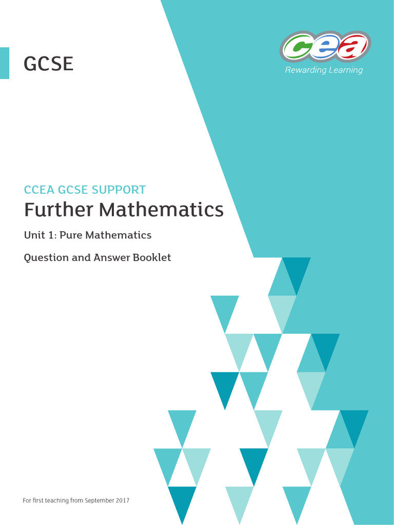 GCSE Further Mathematics (2017) - Unit 1 - Pure Mathematics - Question ...