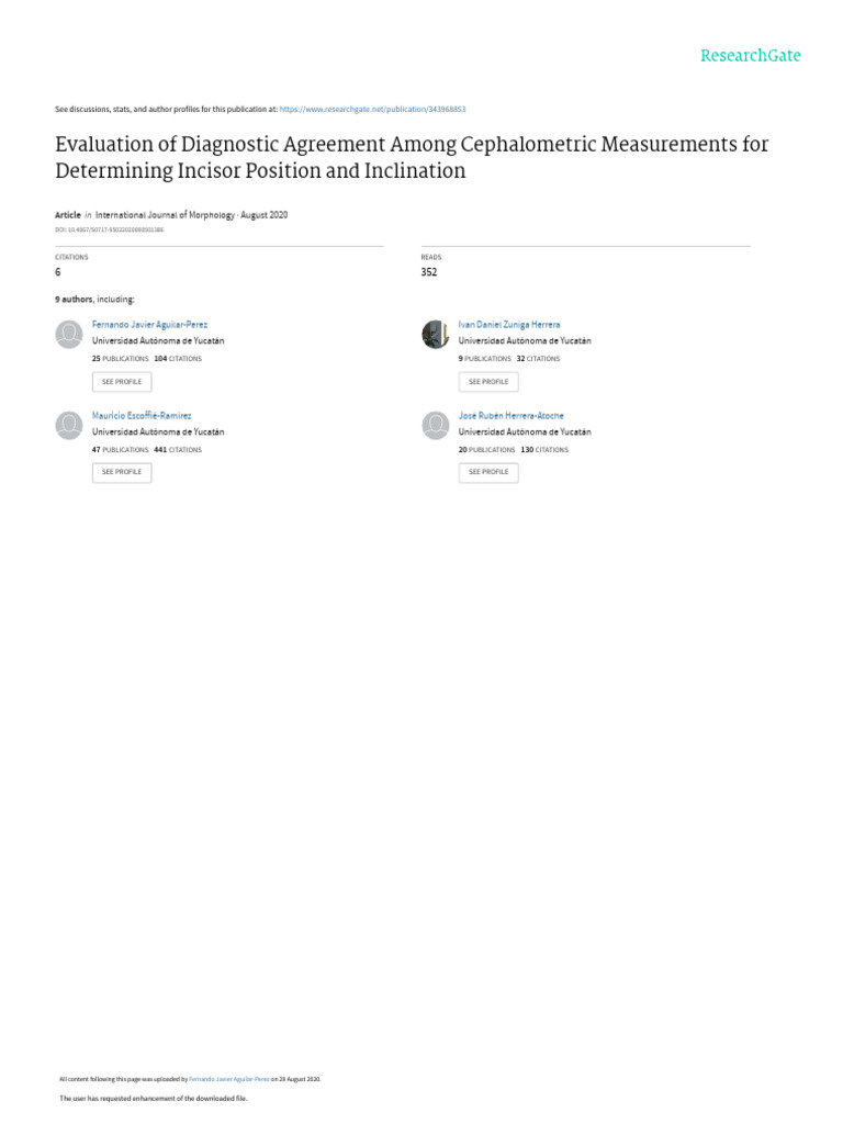 Diagnostic Agreement Ceph Analysis | PDF | Medical Diagnosis | Clinical ...