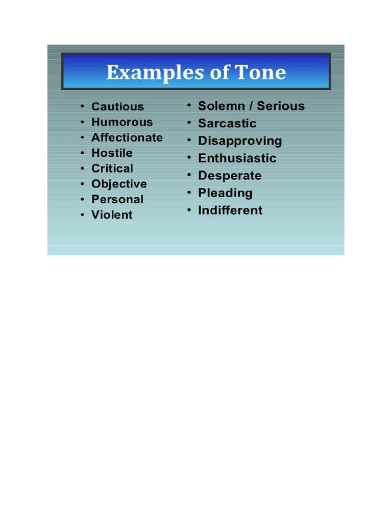Examples of Tone | PDF