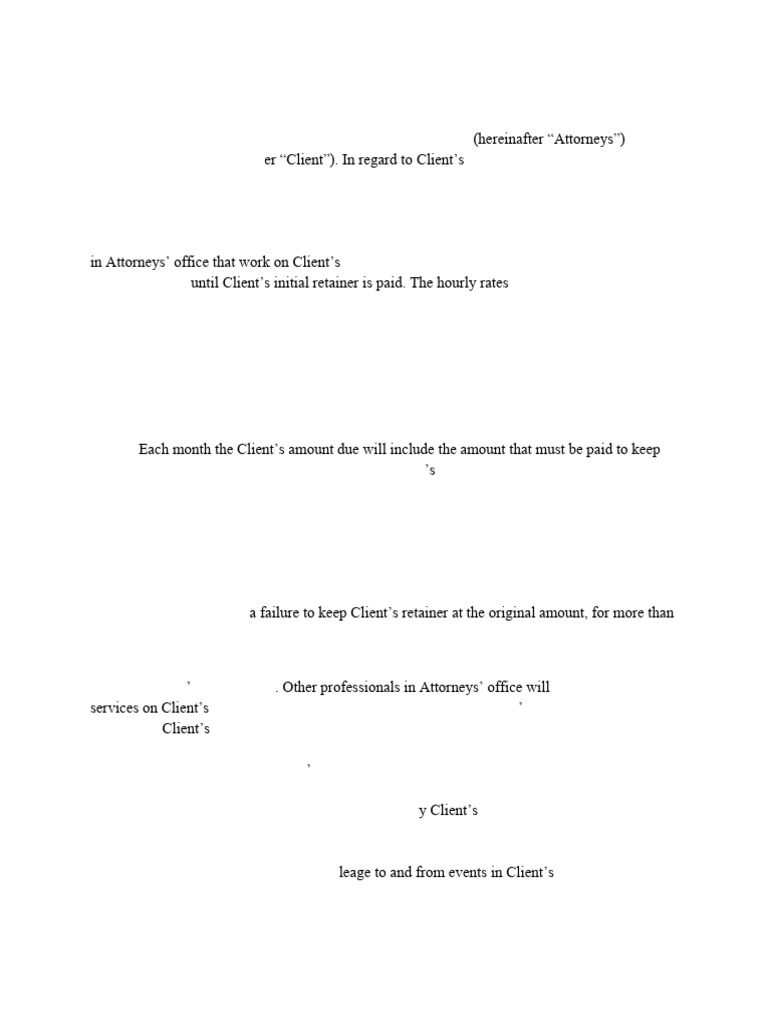 Evergreen Fee Agreement For | PDF | Lawyer | Lawsuit