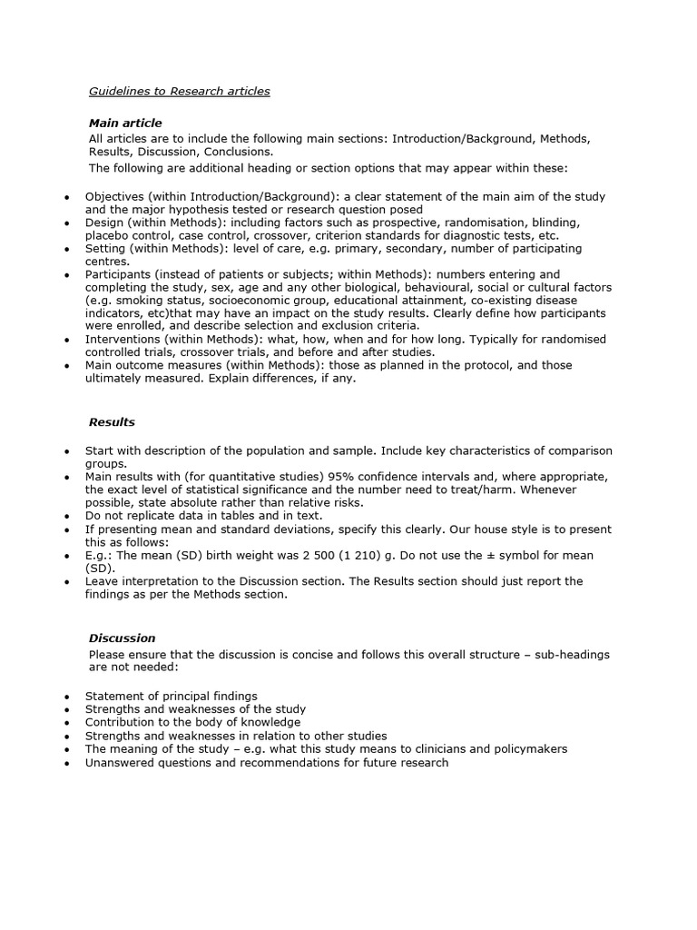 Guidelines To Research Articles | PDF | Clinical Trial | Inquiry