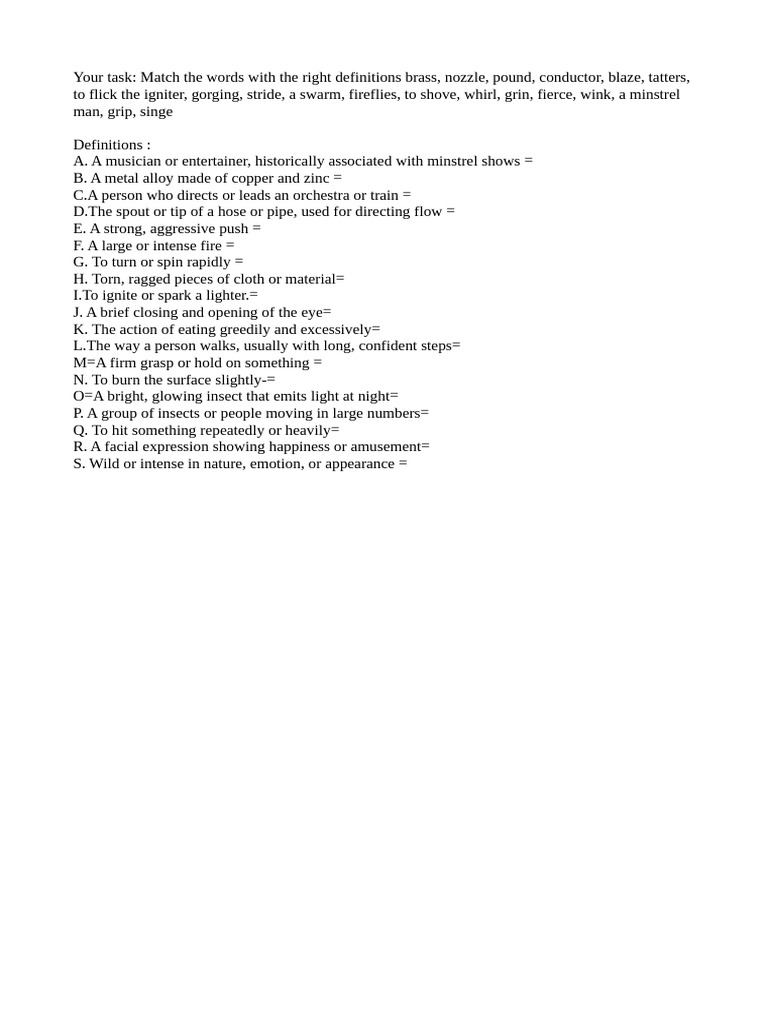Matching Activity Text 1 Ray Bradbury | PDF