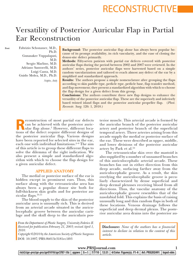 Versatility of Posterior Auricular Flap | PDF | Ear | Anatomical Terms ...