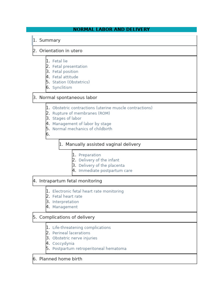 Normal Labor and Delivery @AMBOSS (Last Version) | PDF | Childbirth ...