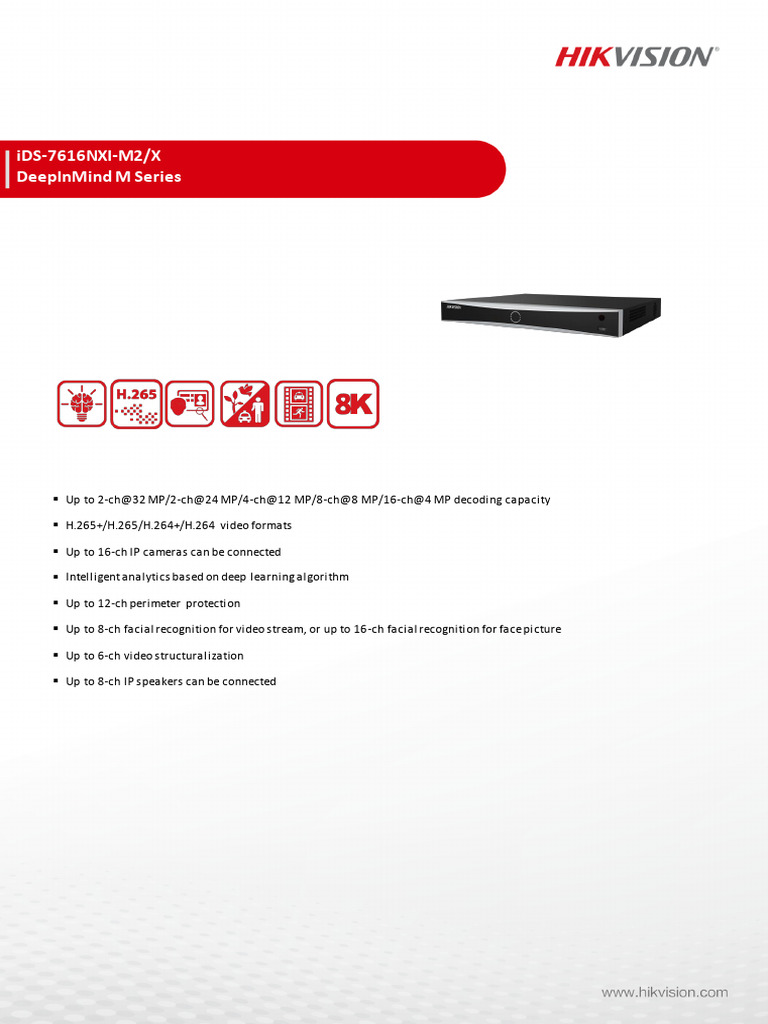 iDS-7616NXI-M2 X Datasheet 20250116 | PDF | Video | Hdmi