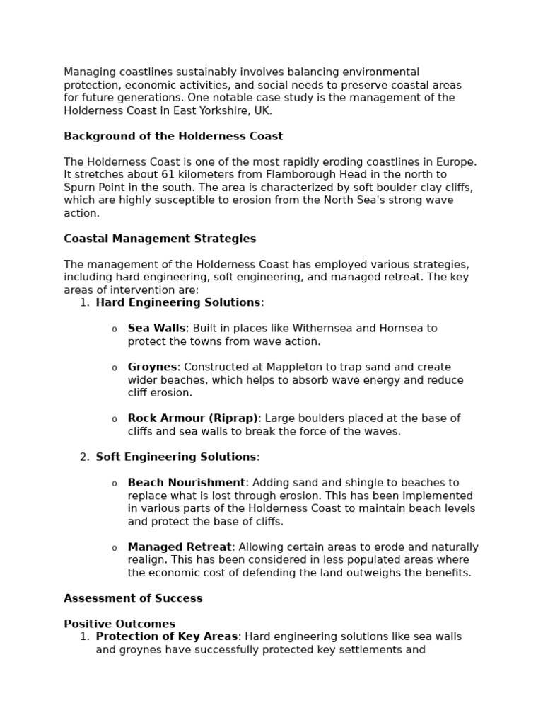 Holderness Coast Case Study | PDF | Coast | Beach