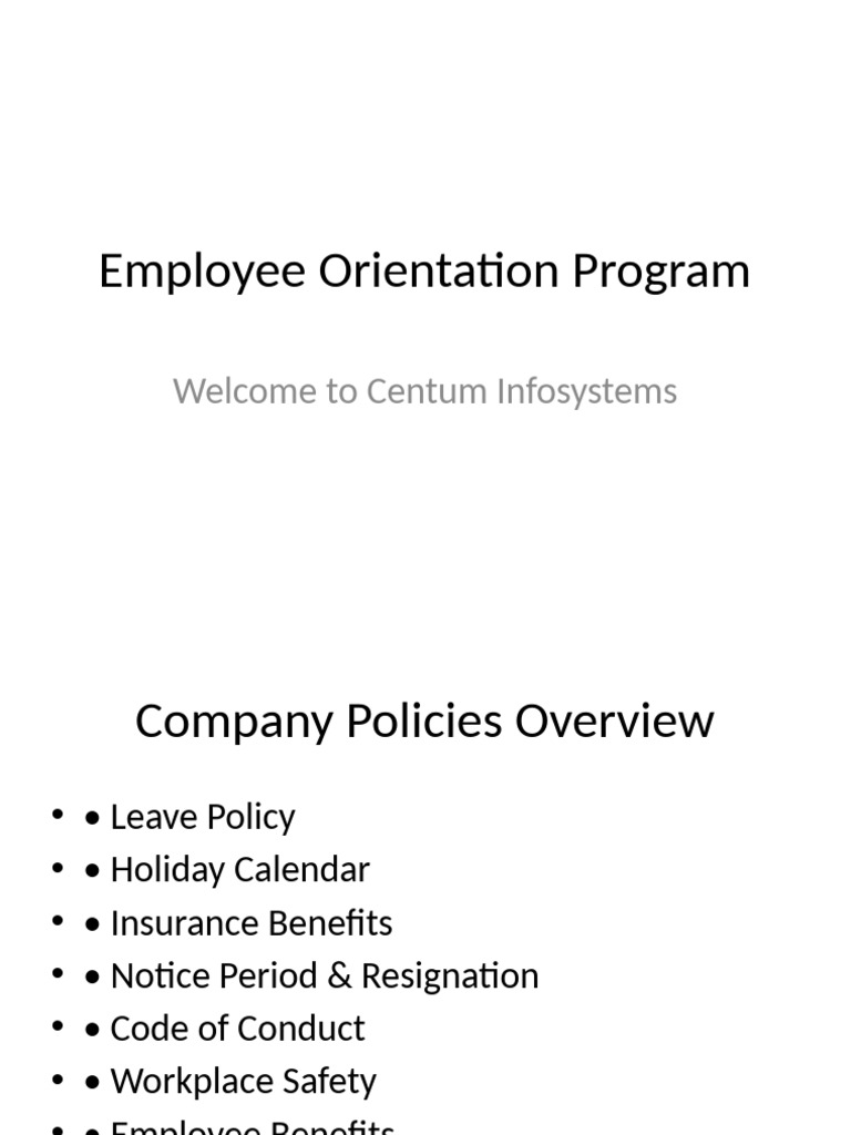Employee Orientation Program | PDF