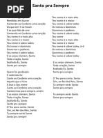 Santo pra Sempre - Letra | PDF