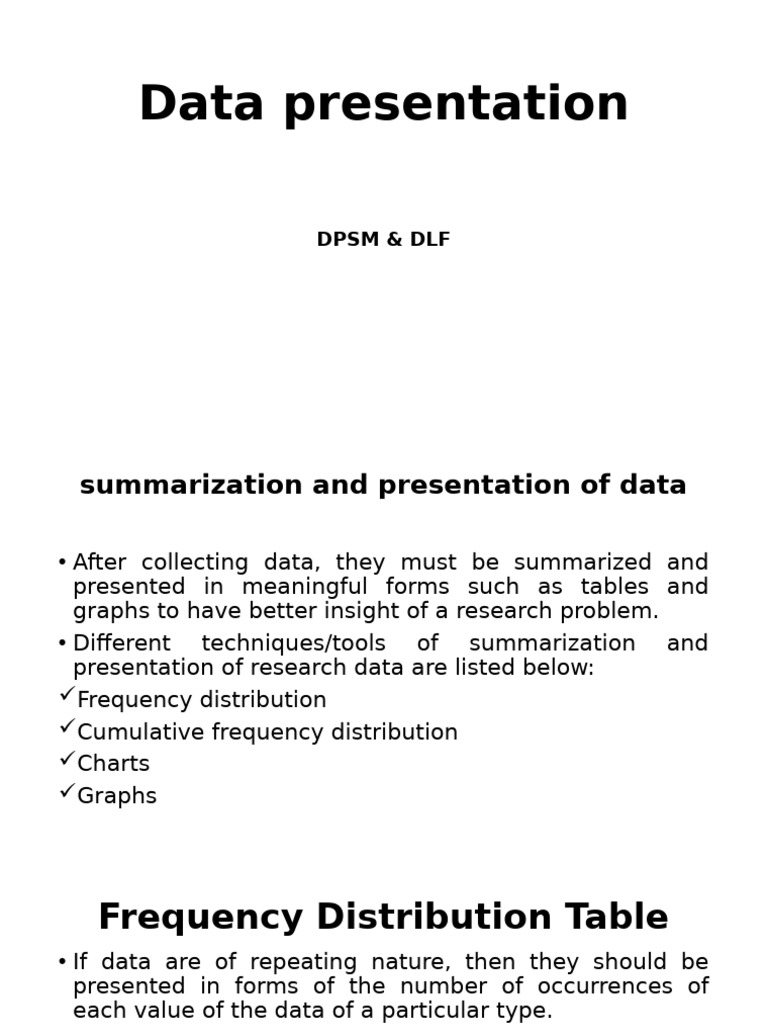 Data Presentation DPSM - DLF | PDF | Histogram | Pie Chart