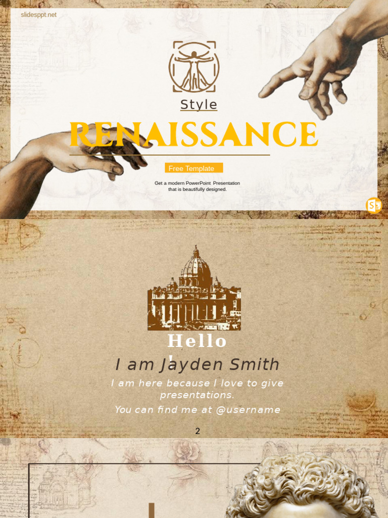Copia de Renaissance Style Template Slidesppt - Net | PDF | Color | Blue