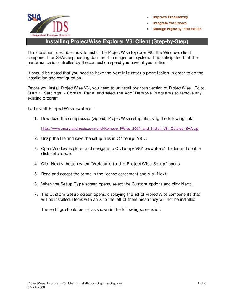 ProjectWise Explorer V8i Installation Guide | PDF | Zip (File Format ...