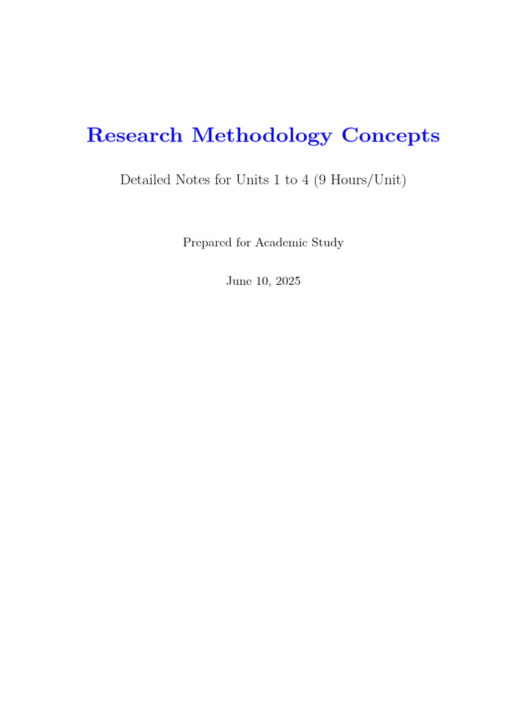 Research Methodology Concepts Overview | PDF | Methodology | Student's ...