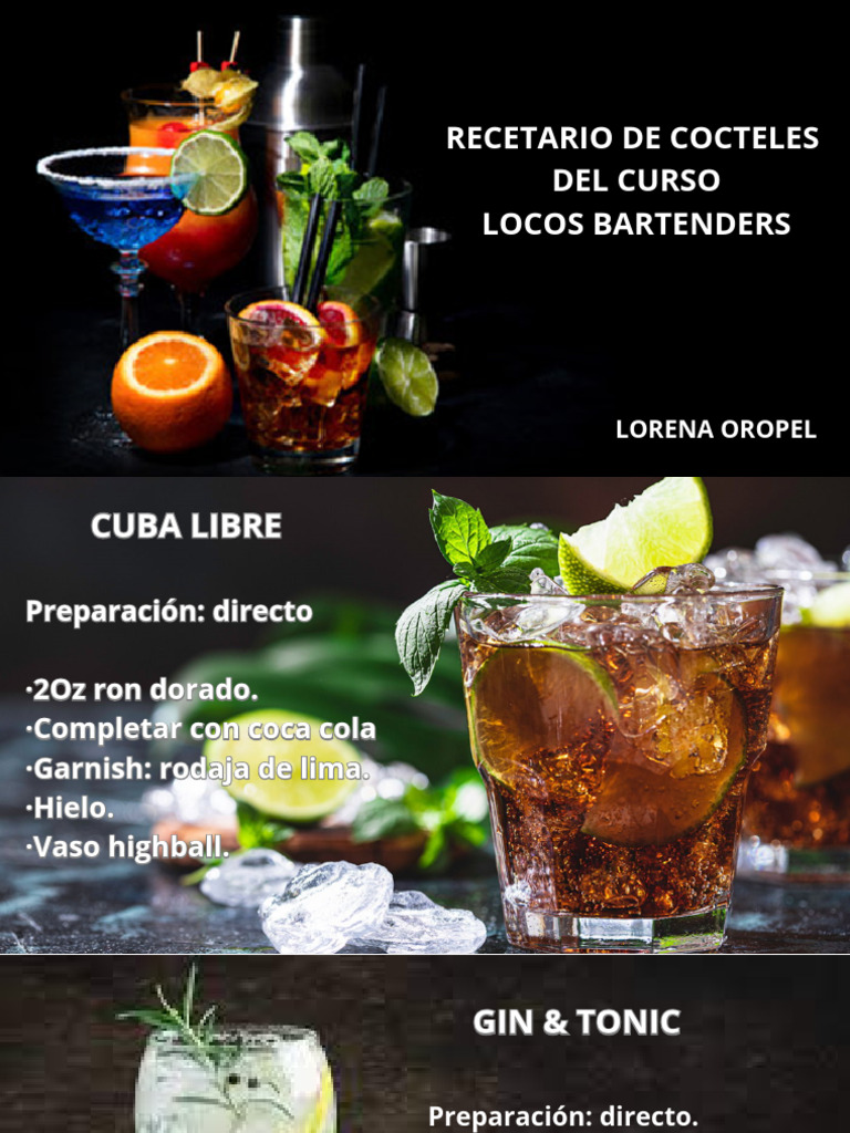 Recetas de Cocteles Clásicos y Fáciles | PDF | Martini (Cóctel) | Ron