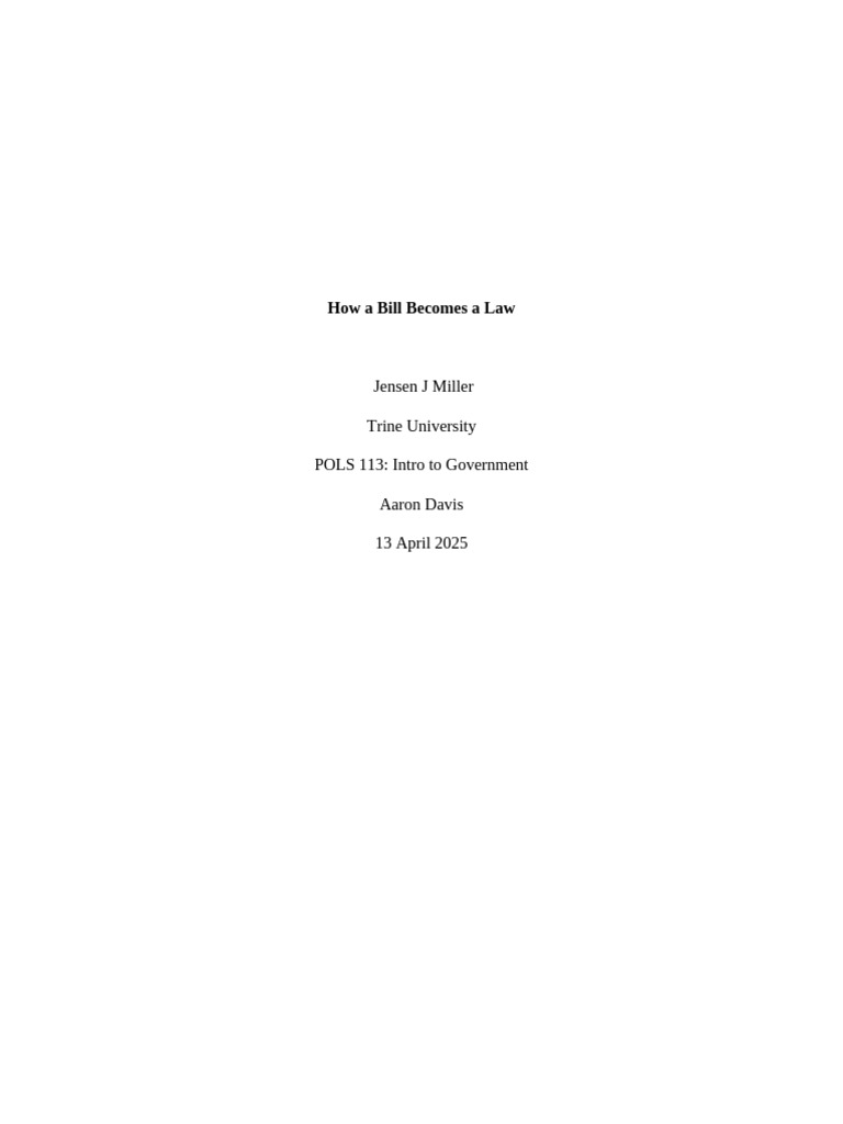 How A Bill Becomes A Law | PDF | Bill (Law) | Committee
