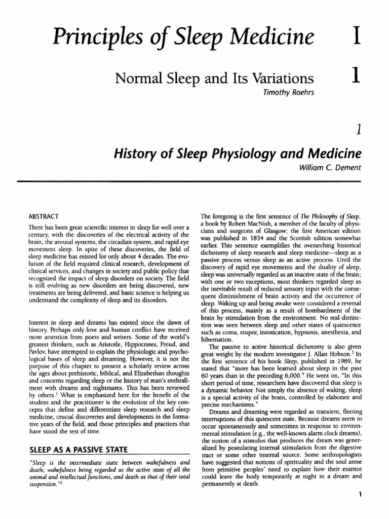 History of Sleep Physiology and Medicine | PDF | Rapid Eye Movement ...