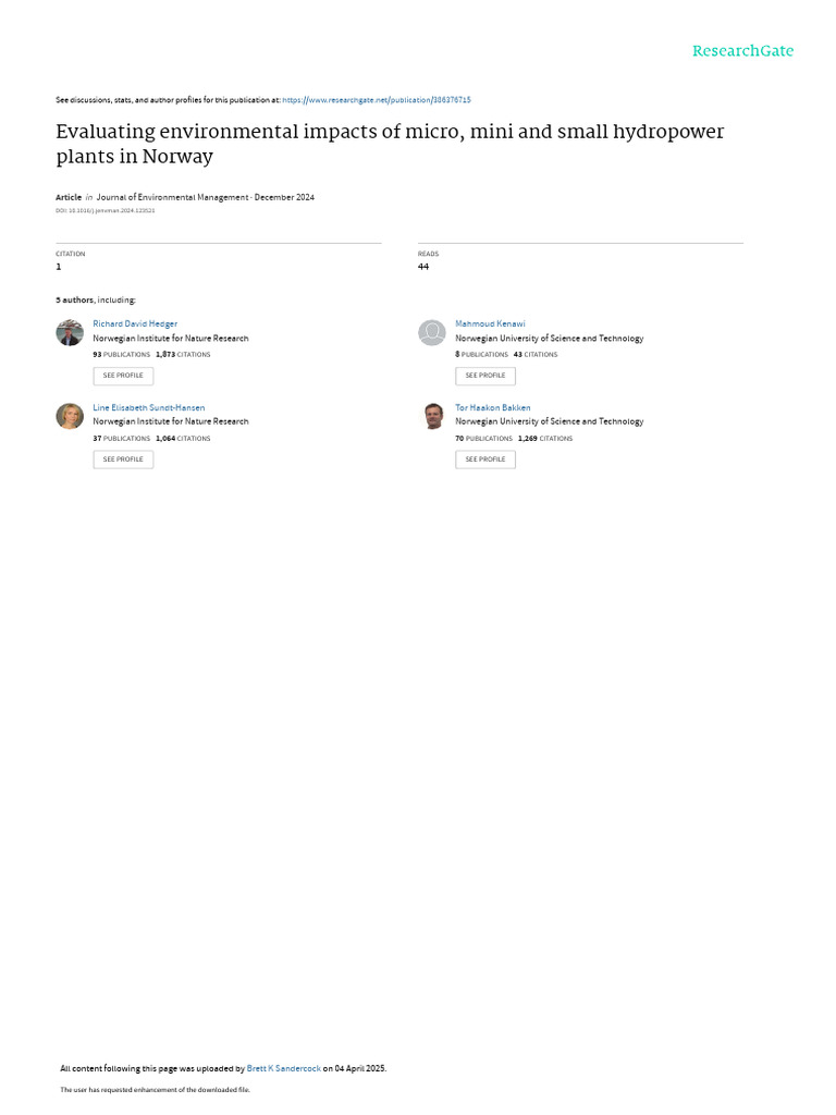 Hedger 2025 J Environ MGMT | PDF | World Wide Web | Internet & Web