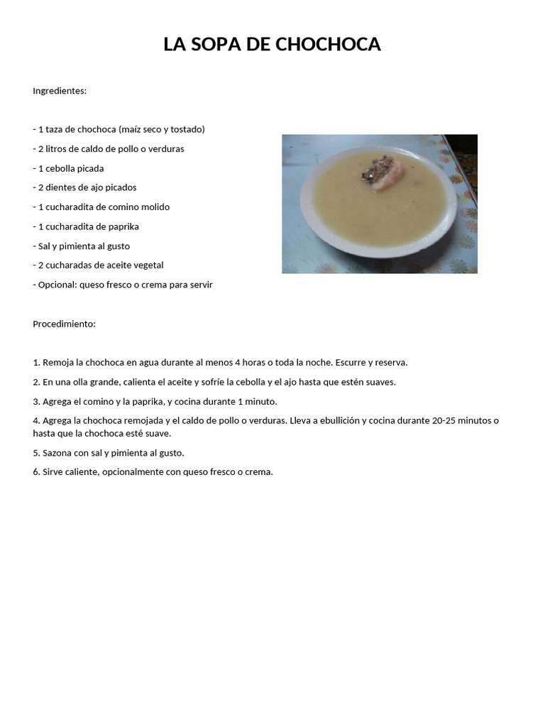 La Sopa de Chochoca | PDF