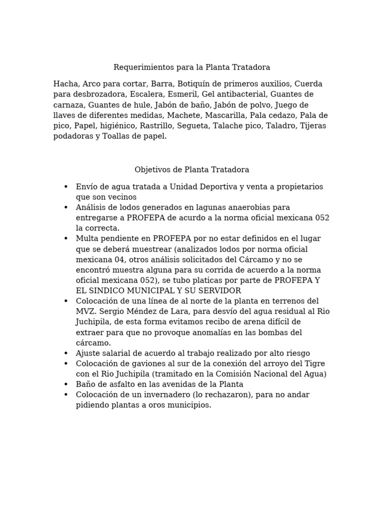 Necesidades de La Planta | PDF