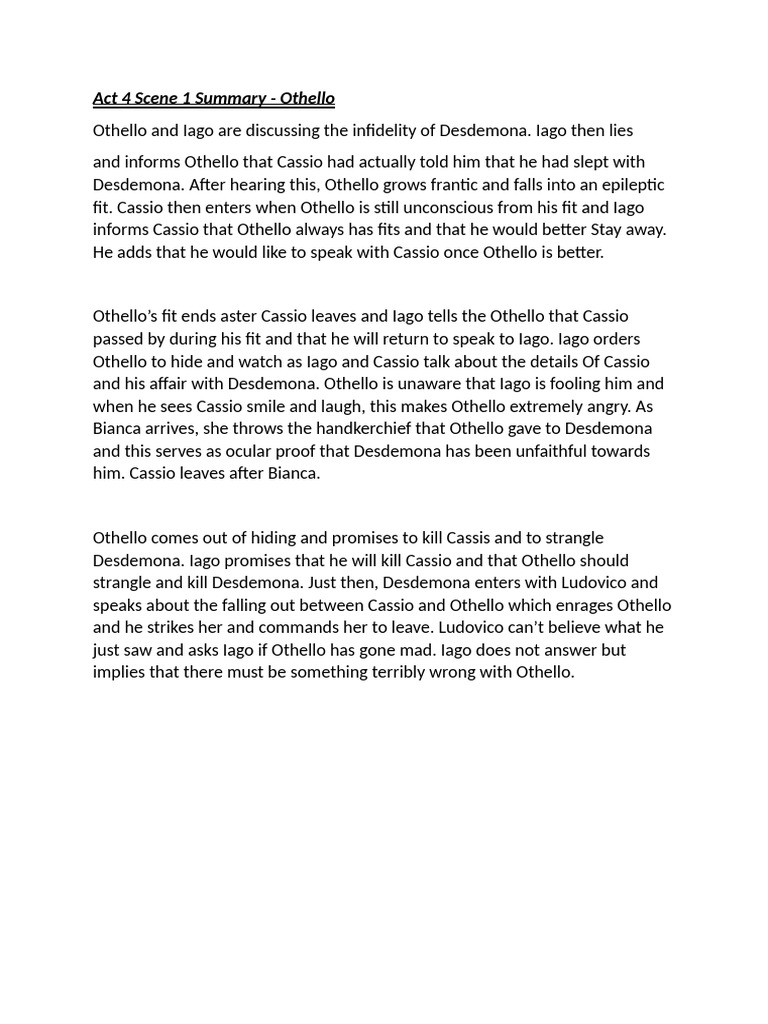 Act 4 Scene 1 Summary | PDF