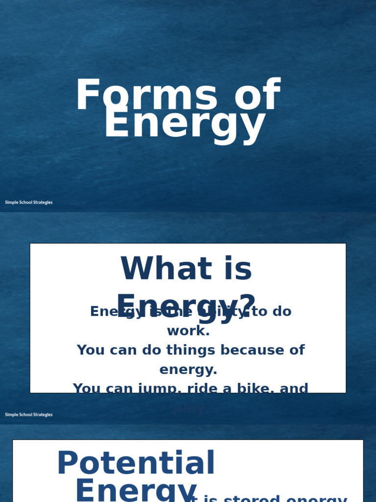 Forms of Energy: Simple School Strategies | PDF