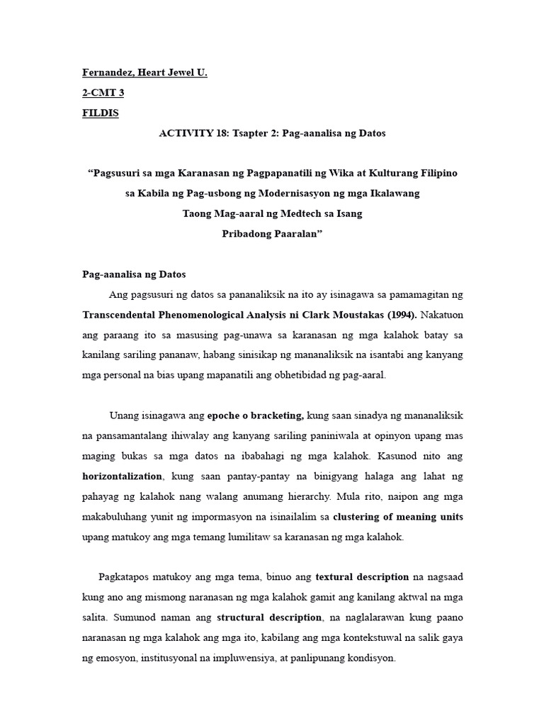 ACTIVITY 18 Pag-Aanalisa NG Datos HHHHHHHH | PDF