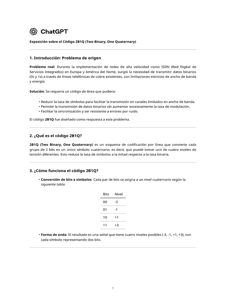 Codigo 2b1q Exposicion Mas | PDF | Modulación | Ingeniería Informática