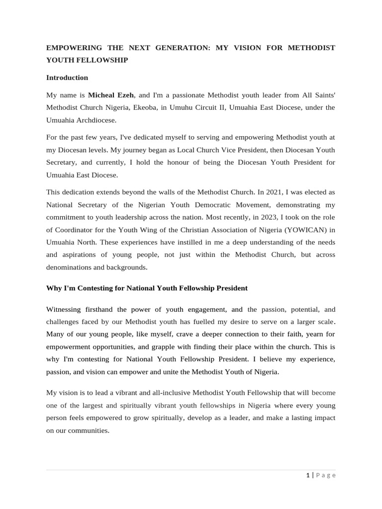 Empowering The Next Generation | PDF | Methodism | Diocese