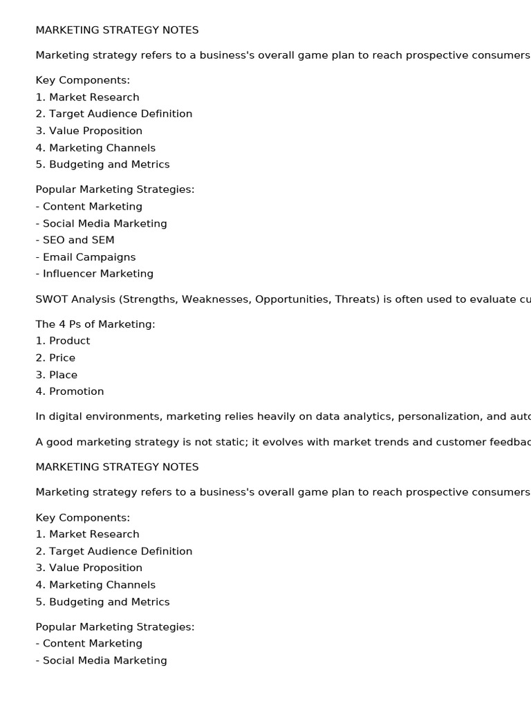 Essential Marketing Strategy Guide | PDF | Marketing | Marketing Strategy